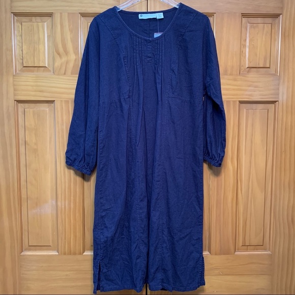Dresses | Ella Simone Navy Blue Linen Blend Dress | Poshmark